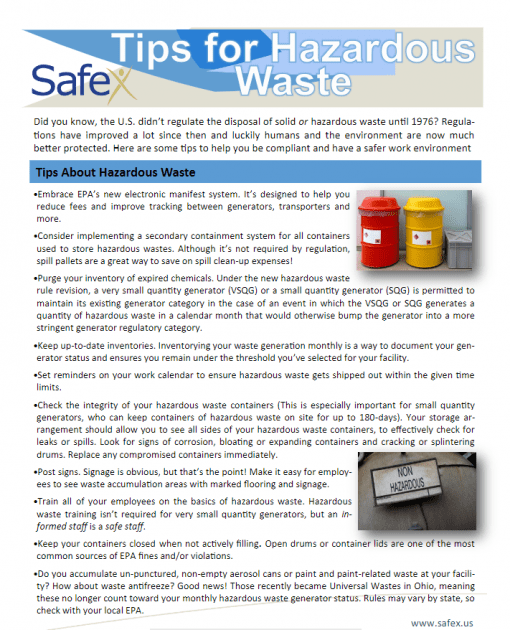 » Tips for Hazardous Waste