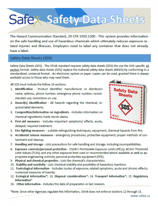 » Hazard Communication Safety Data Sheets