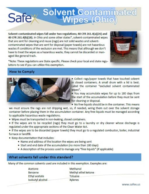 » Solvent Contaminated Wipes (Ohio)